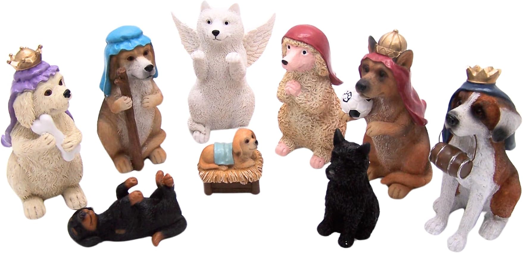 Amazon.com: Wowser Dog Nativity Scene Set: 9-Piece Tabletop Seasonal ...