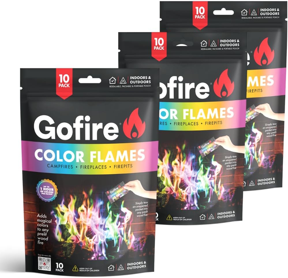 Amazon.com : Color Flame Packets - Safe for Indoor & Outdoor Use - 1 ...