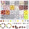 Amazon.com: 400 Pcs Sports Ball Beads for Jewelry Making, Acrylic ...