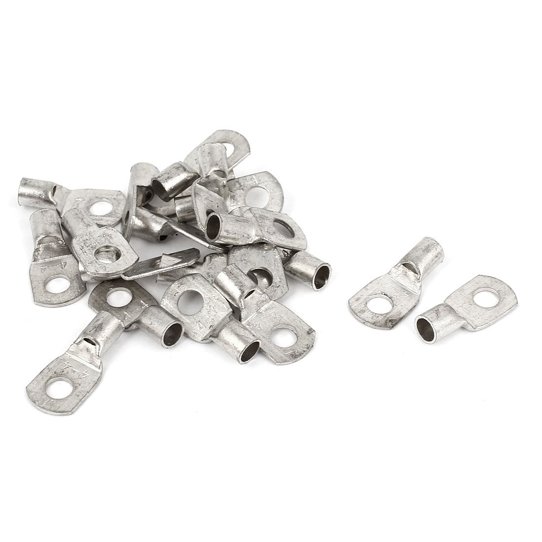 IIVVERR 20 Pcs SC4-4 4mm2 Cable Copper Lug Terminal Connector Silver ...