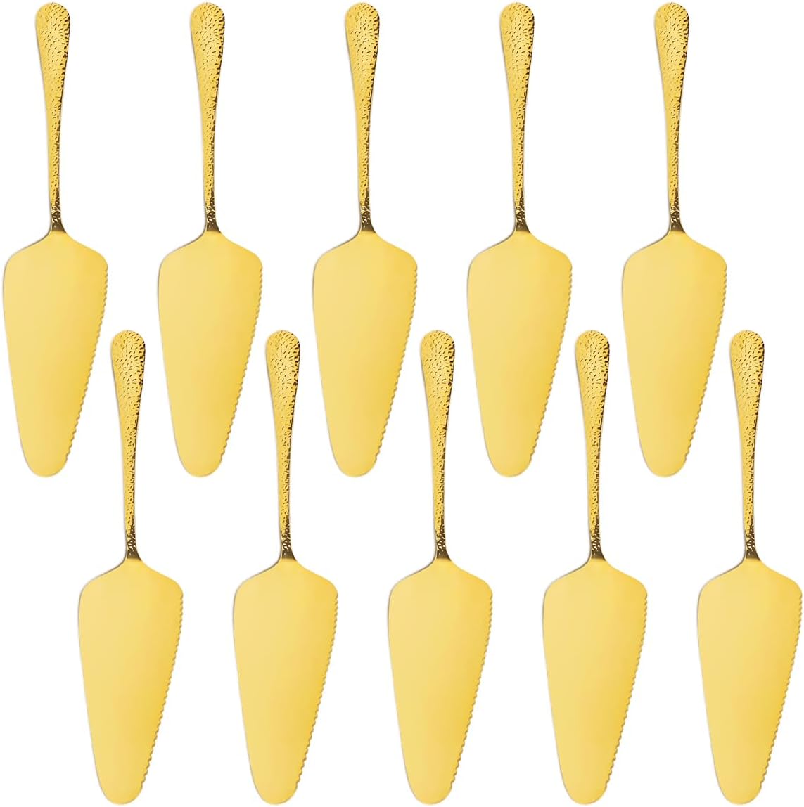 Amazon.com | Ymeibe Stainless Steel Cake Server Pack of 10 Hammered Pie ...