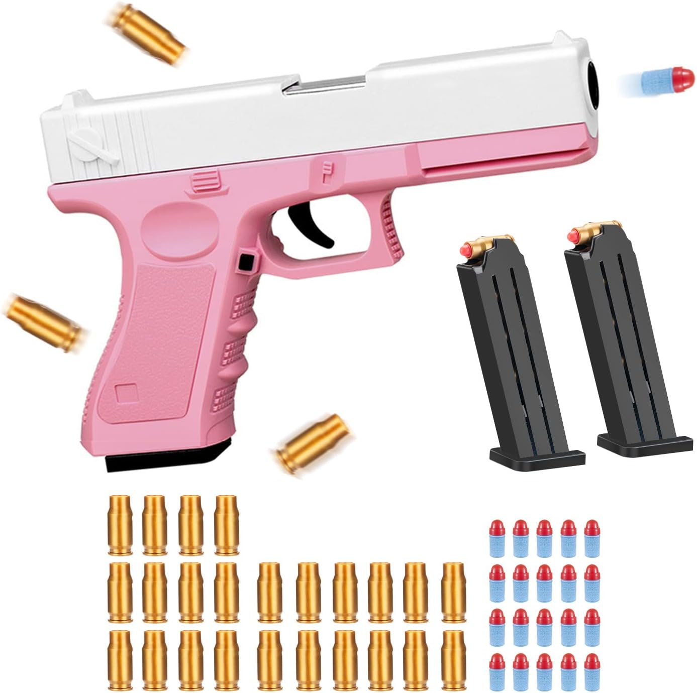 Hikewintoy Pistola de juguete de bala suave, pistola con 20 dardos, juguete modelo de concha ...