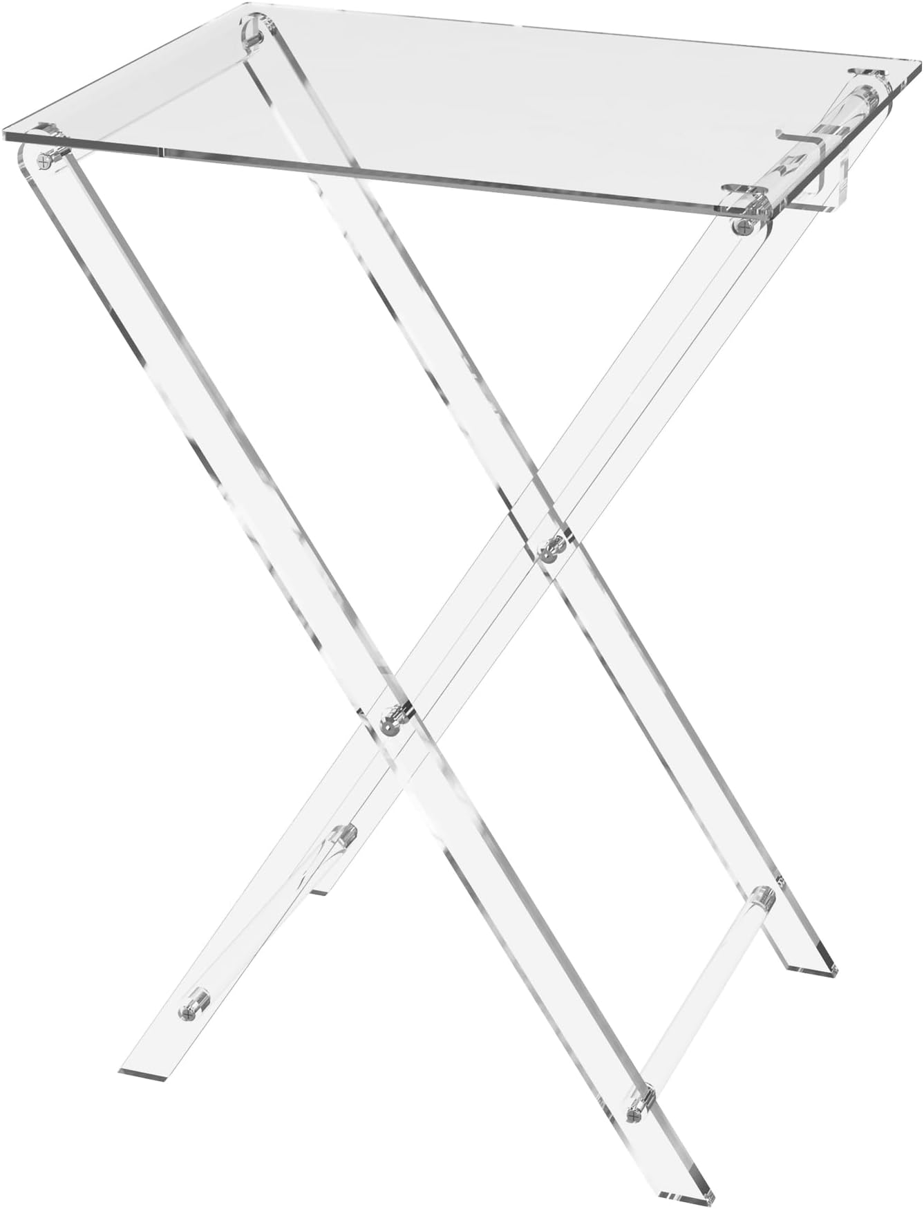 Amazon.com: SHIOUCY Acrylic Table - Folding Tray Tables - Clear Acrylic ...