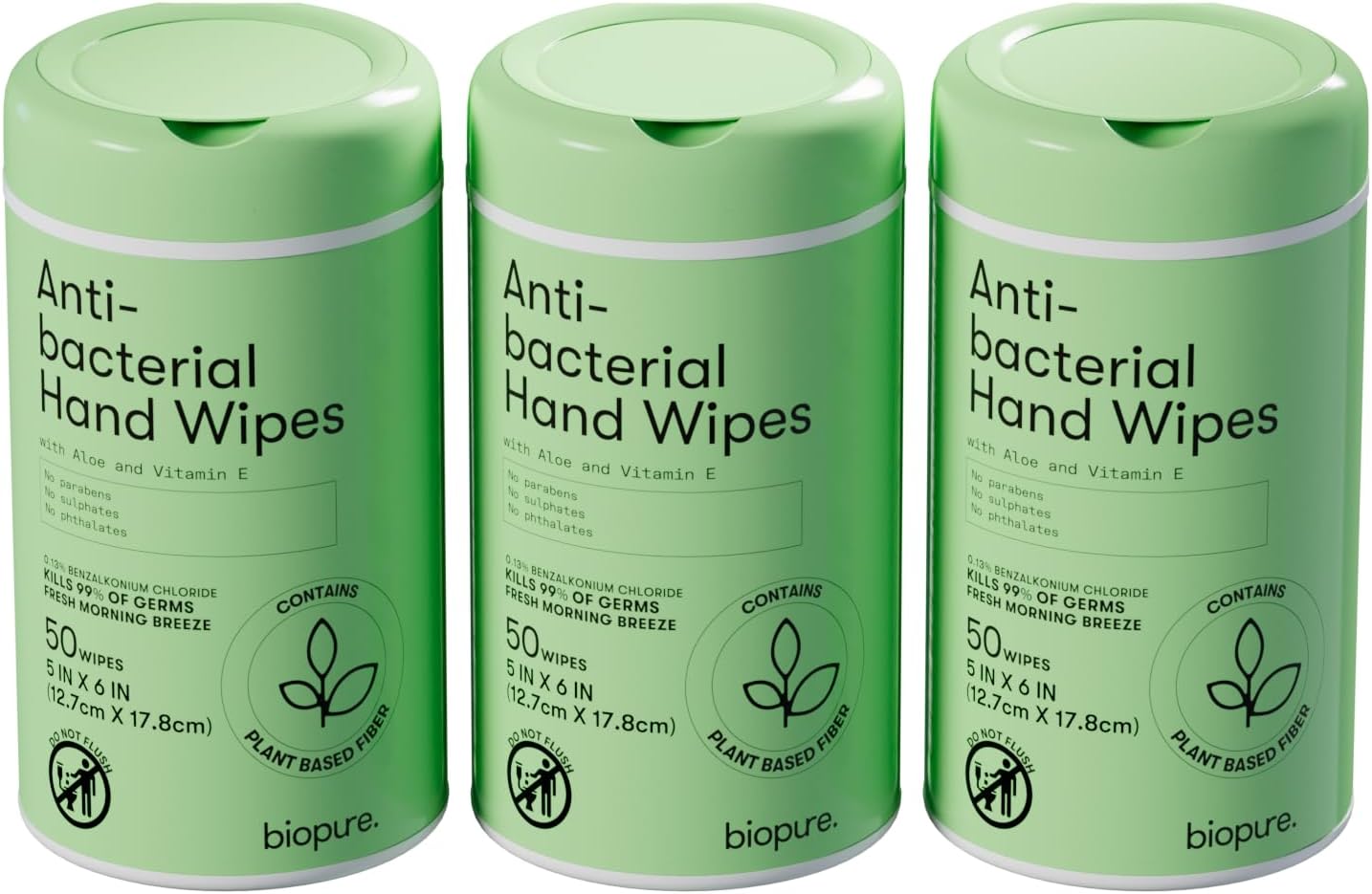 Amazon.com: Biopure Antibacterial Hand Wipes Fresh Morning Breeze ...