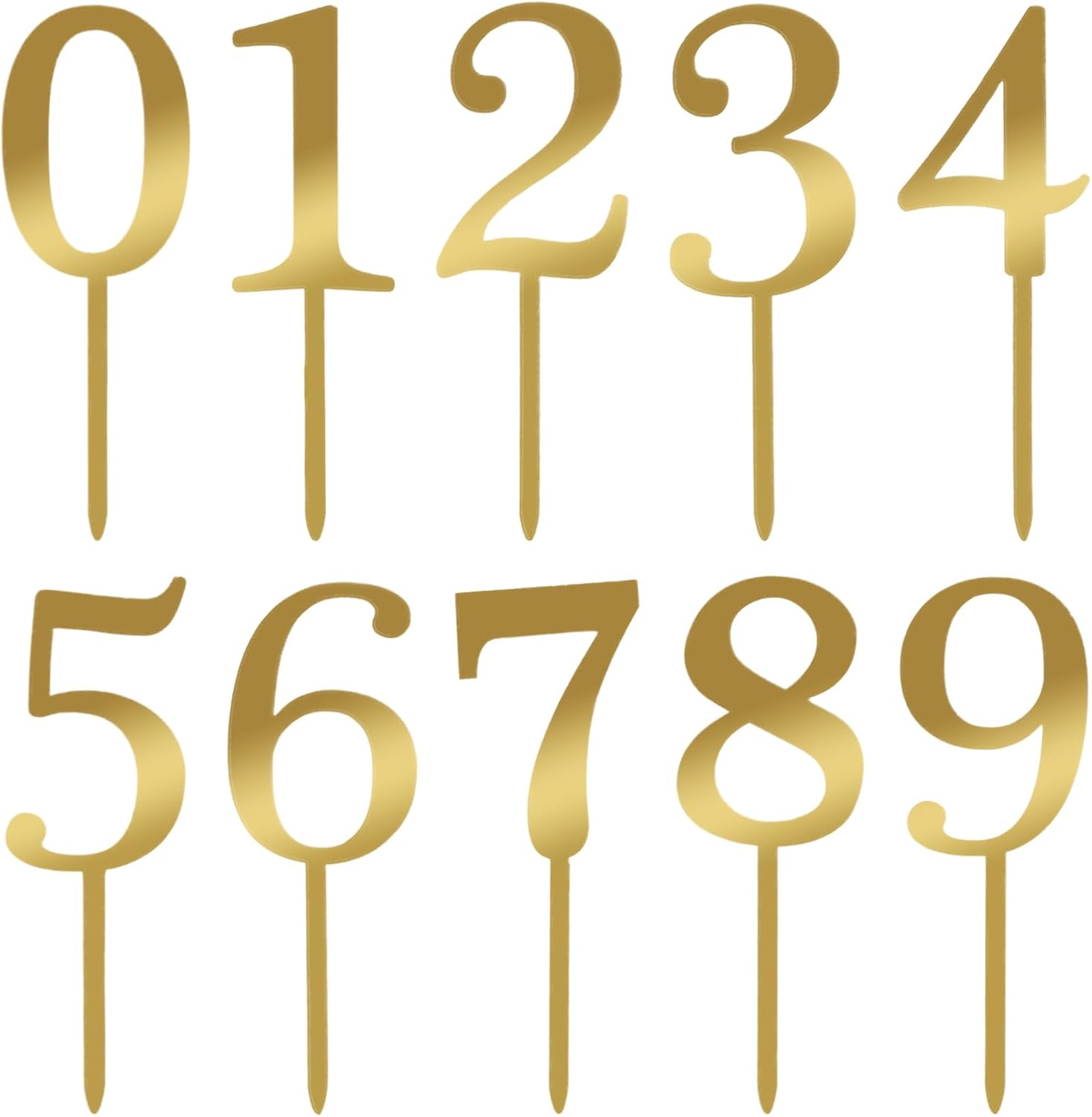 Amazon.com: 10pcs Cake Topper Decorations Acrylic Numbers For Cake 0-9 ...