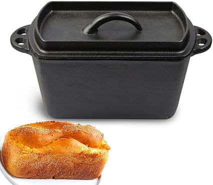 Amazon.com: bangminda Cast Iron Bread Loaf Pan with Lid,Cast Iron Bread ...