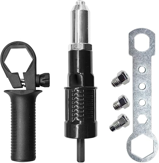 Amazon.com: Tuxihapp Pop Rivet Gun Adapter Kit, Rivet Drill Tool with 2 ...