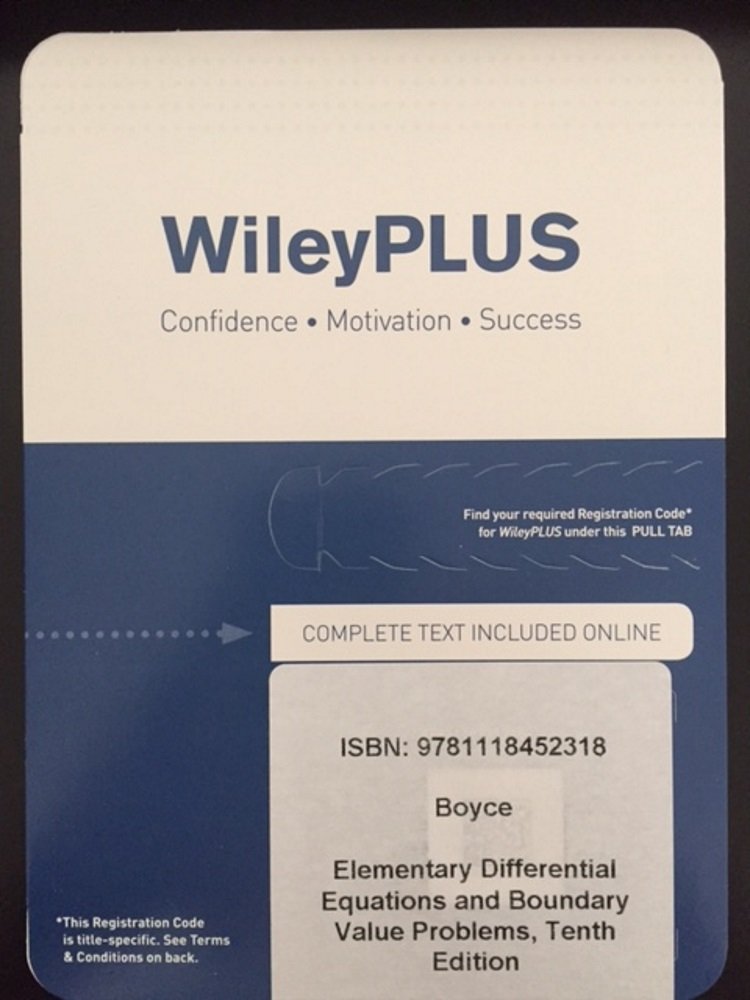 WileyPLUS Registration Code for Boyce's Elementary Differential ...