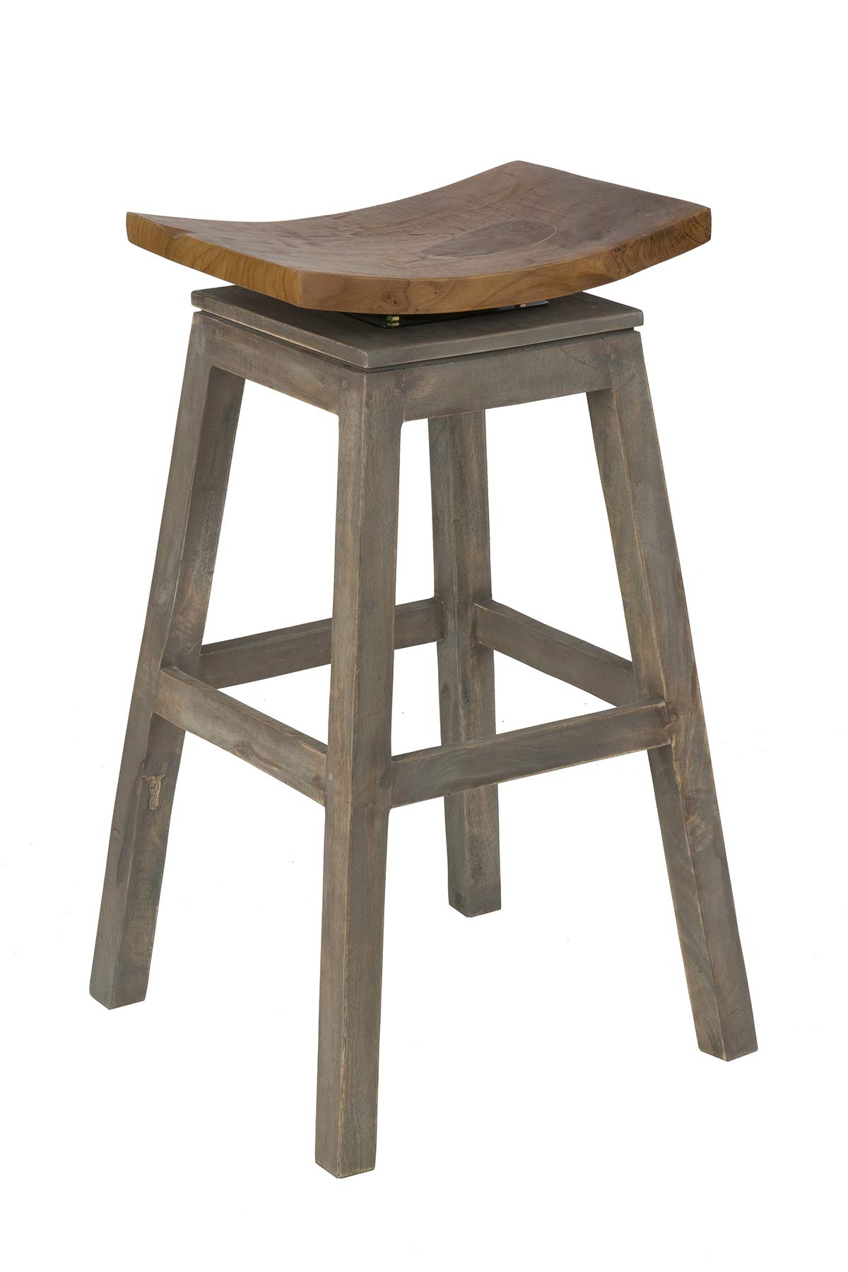 Amazon.com: East At Main Lawson Brown Coconut Chip Square Counter Stool ...