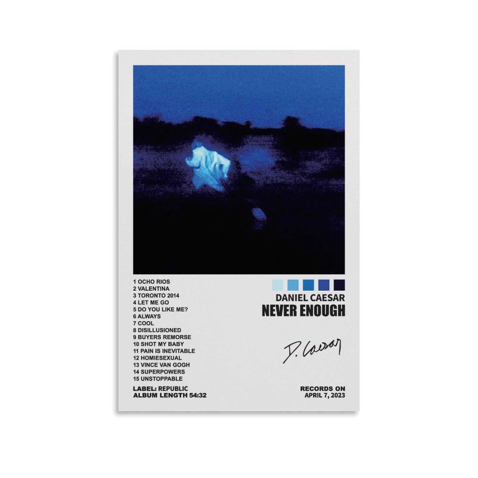 Amazon.com: BOODU Daniel Poster Caesar Never Enough Album Cover Posters ...