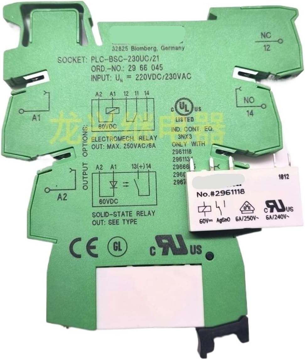 Amazon.com: MOXAC NO.2961118 Relay PLC-BSC-230UC/21 NO.2966045 Base ...