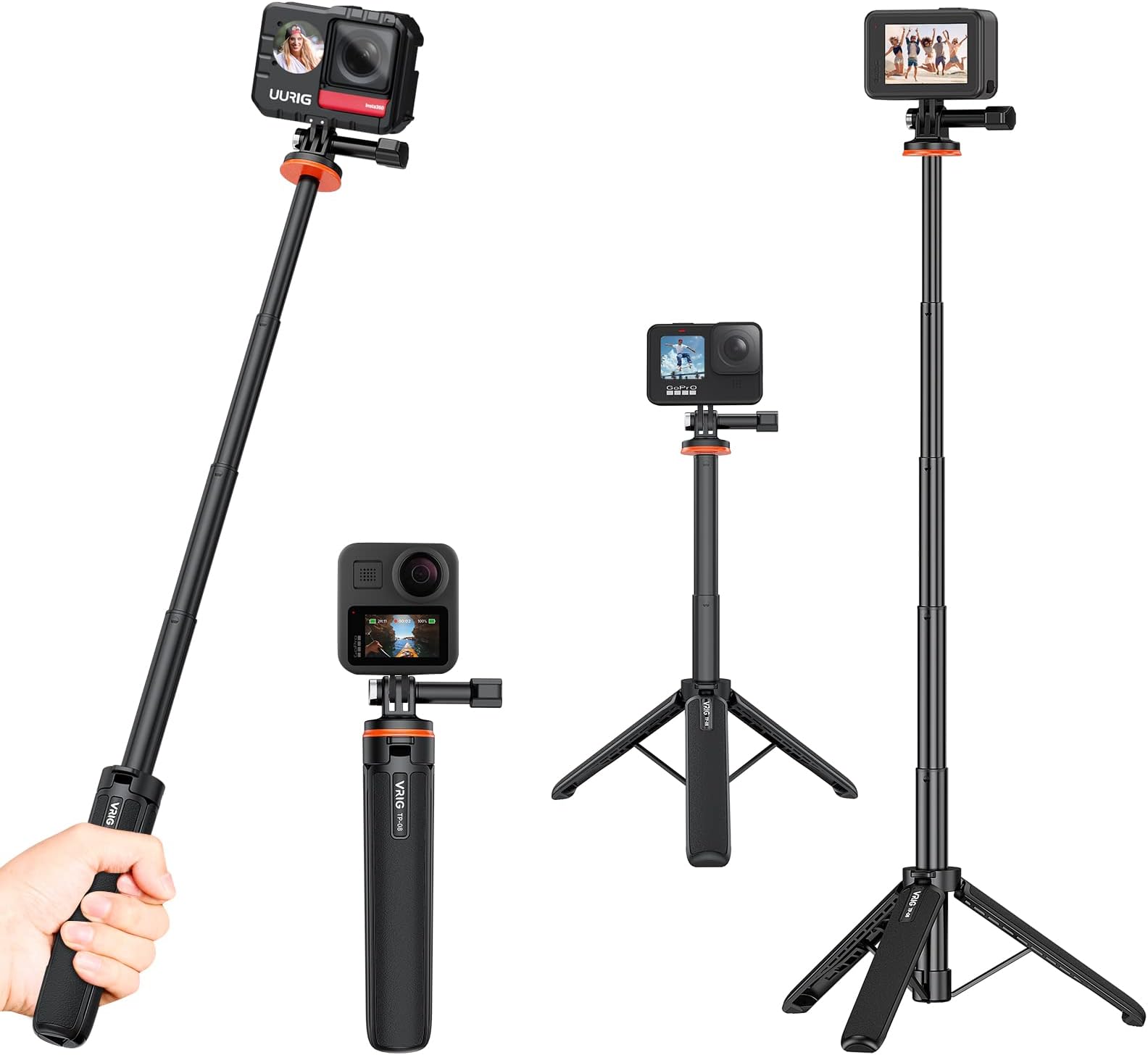 Amazon.com: UURIG 20.1" Mini Extendable GoPro Tripod Portable Selfie ...
