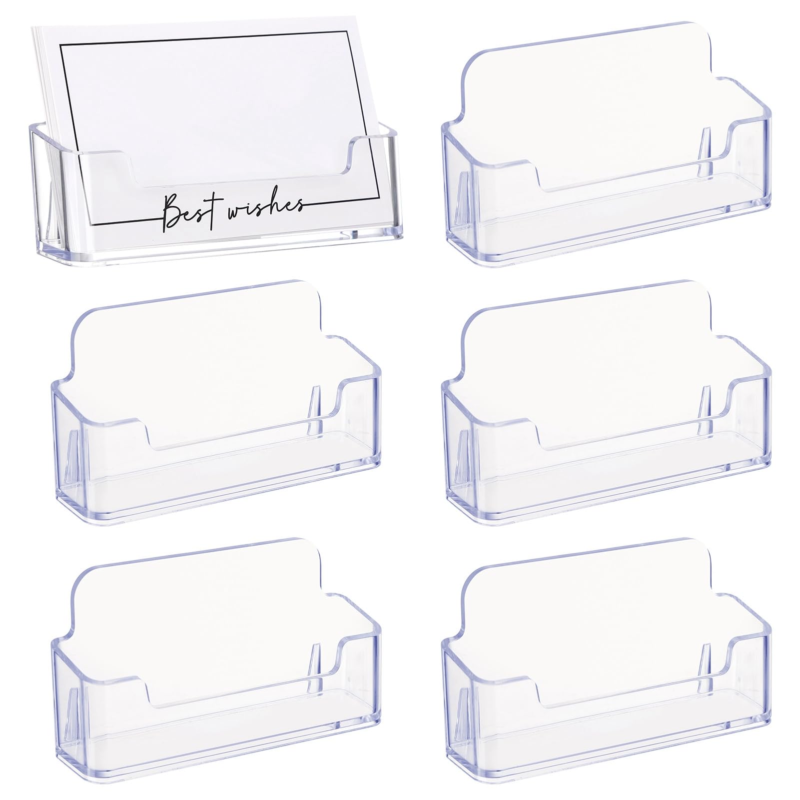 Partideal 6 Pcs Business Card Holders,Office Clear Business Card Stand ...