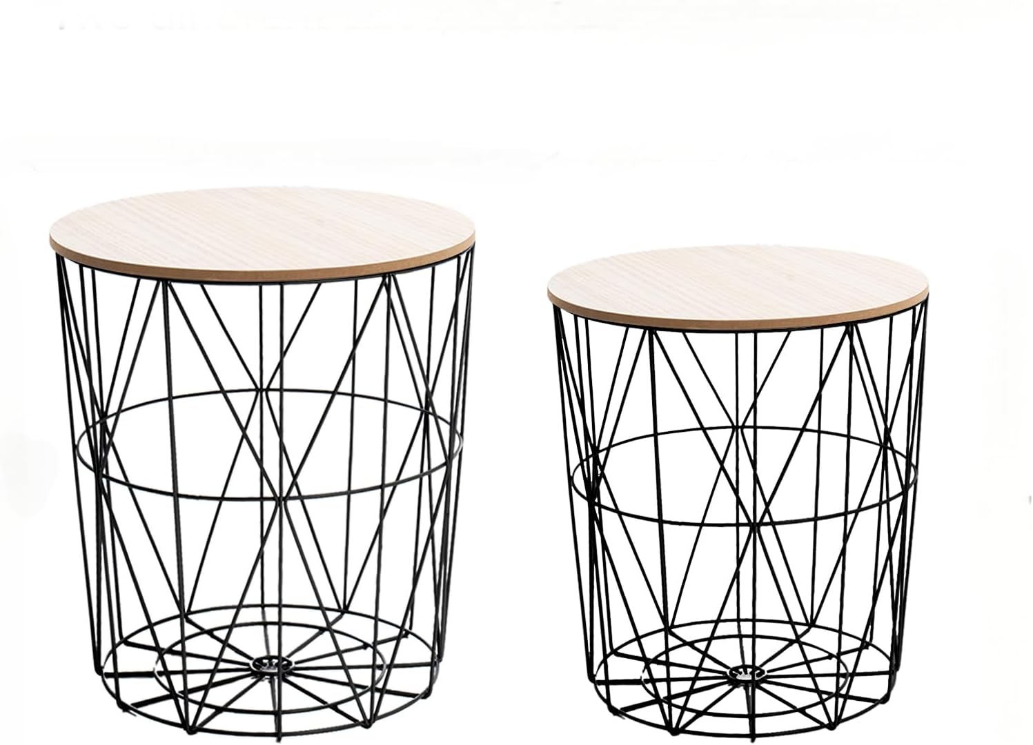 Amazon.com: HOMCOM Nesting Coffee Tables, Round Coffee Table Set of 2 ...