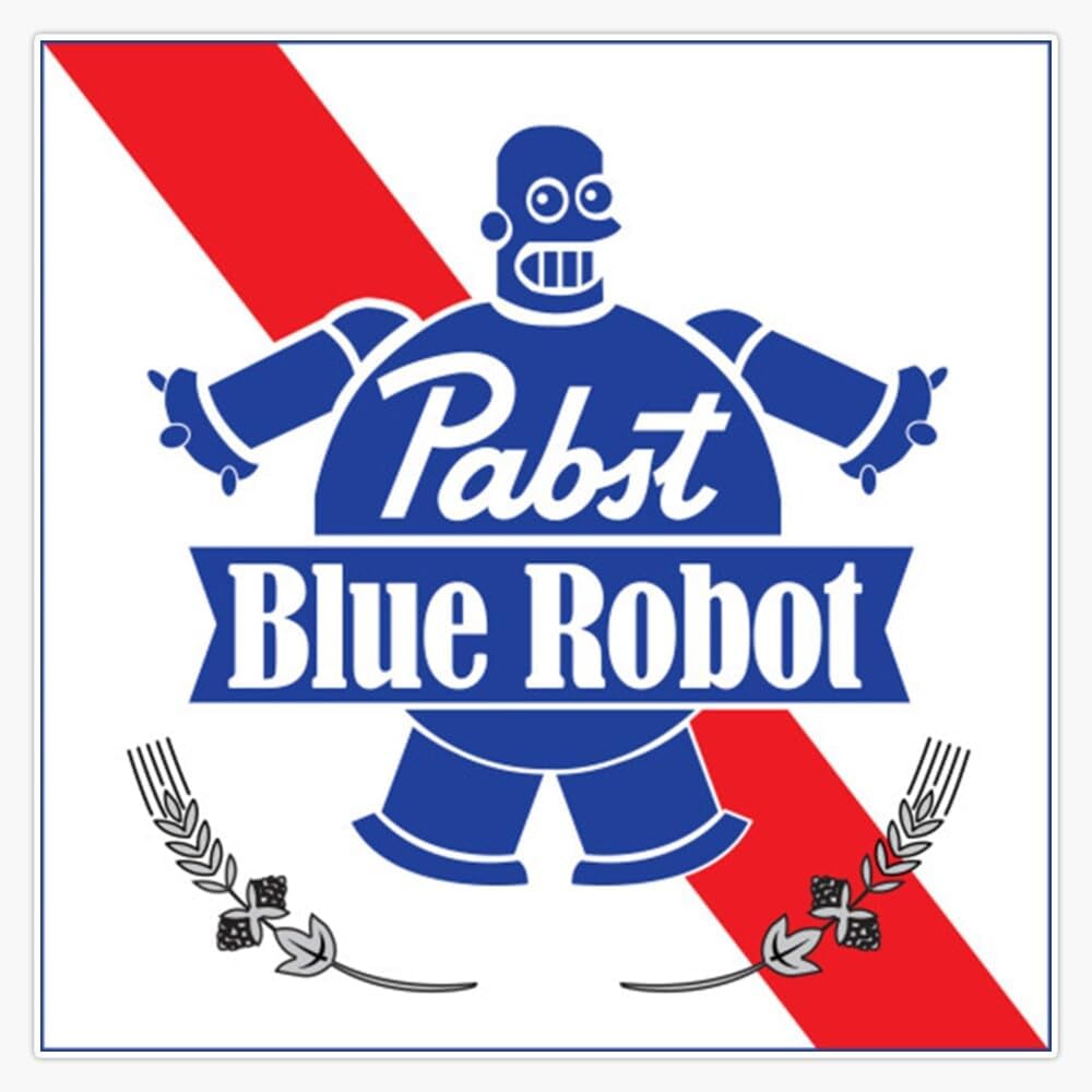 Amazon.com: Pabst Blue Robot Sticker Bumper Sticker Vinyl Decal 5 ...