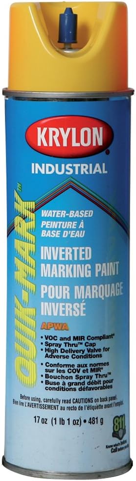 Krylon Quik-Mark APWA Water-Based Utility Yellow Inverted Marking Paint ...