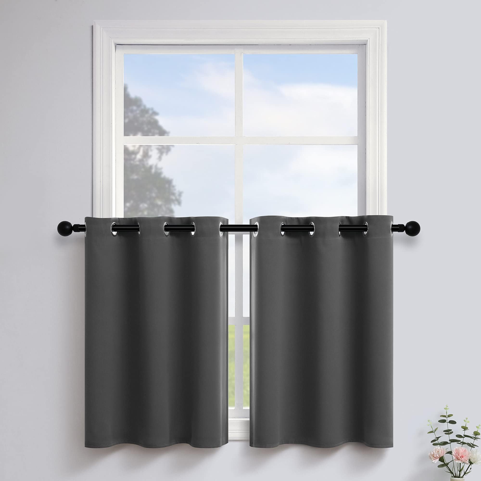 Amazon.com: NICETOWN 30 Inch Length Curtain Valances, 2 Panels Blackout ...