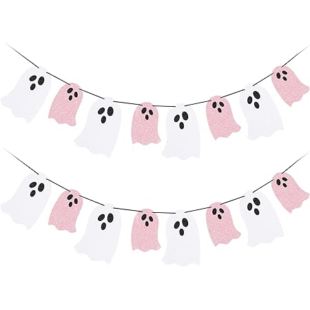 Amazon.com : Gankbite Halloween Hey Boo Wood Sign Pink Ghost Door ...