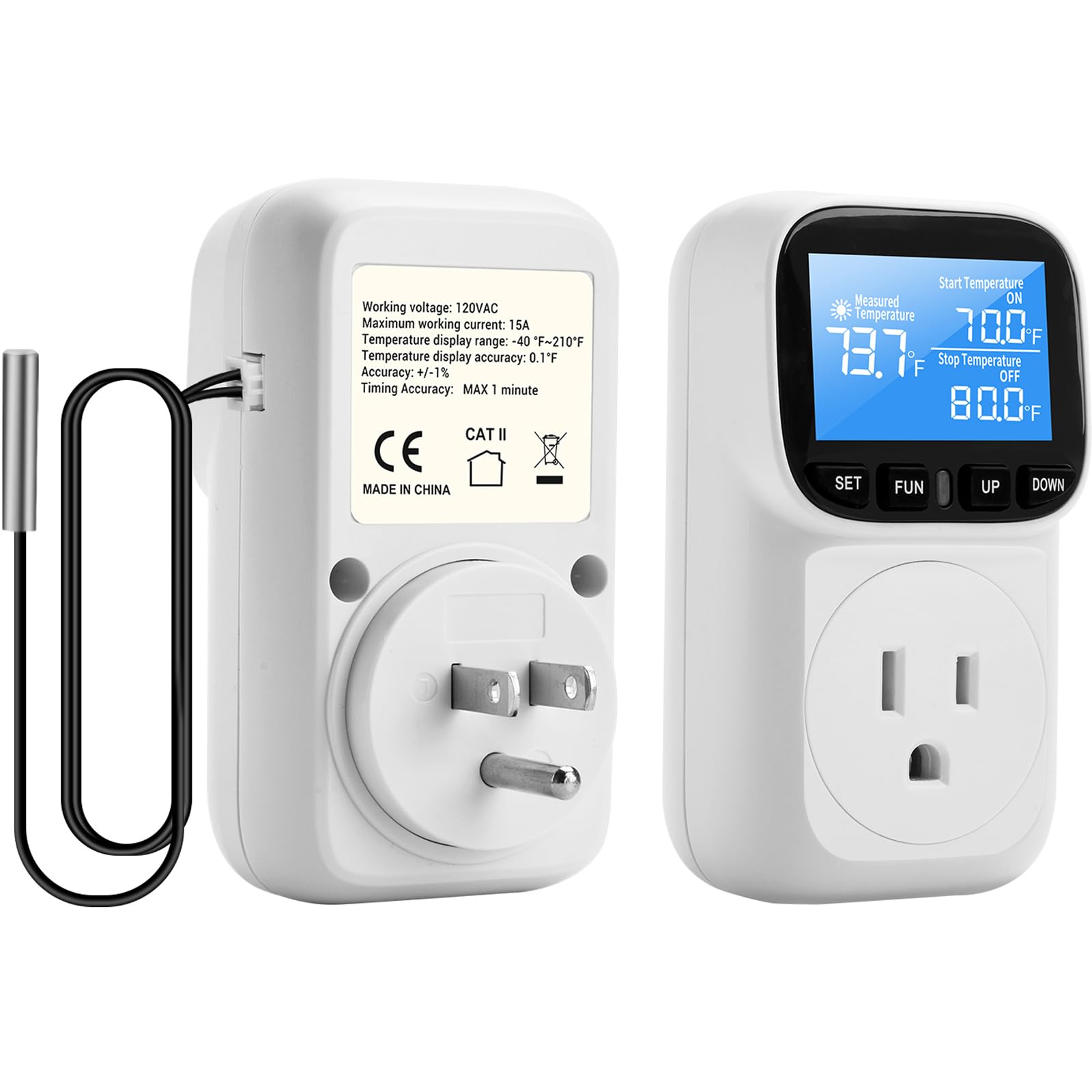 Snapklik.com : Diymore 1800W Plug In Digital Thermostat Temperature ...