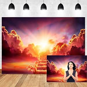 Amazon.com : Leyiyi 10x6.5ft Stairway to Heaven Backdrop Paradise ...