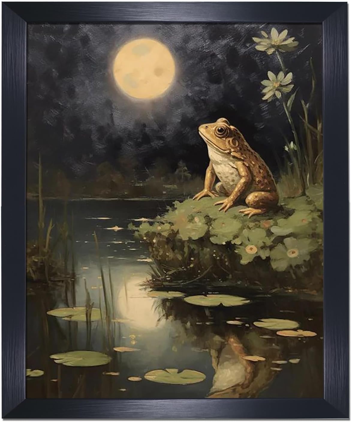 Amazon.com: vintage goblincore frog Boho Black framed artwork for walls ...
