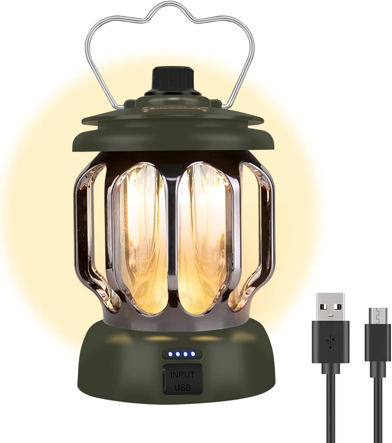 Amazon.com: LED Camping Lantern Rechargeable Camping Light Type C ...