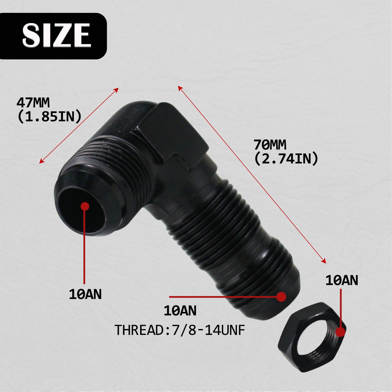 Snapklik.com : 10AN Male Flare 90 Degree Bulkhead Fitting Adapter