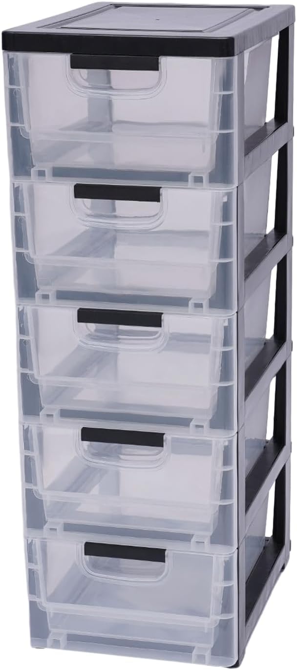 Amazon.com: Large Storage Cabinet,5 Tiers Plastic Storage Drawer ...