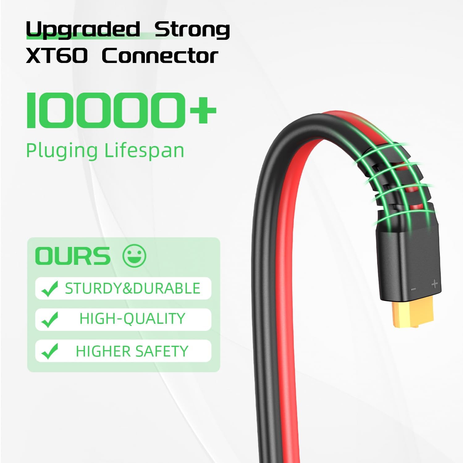 Bateria Power Cable de extensión de carga solar a XT60 de 12 AWG 10 ...