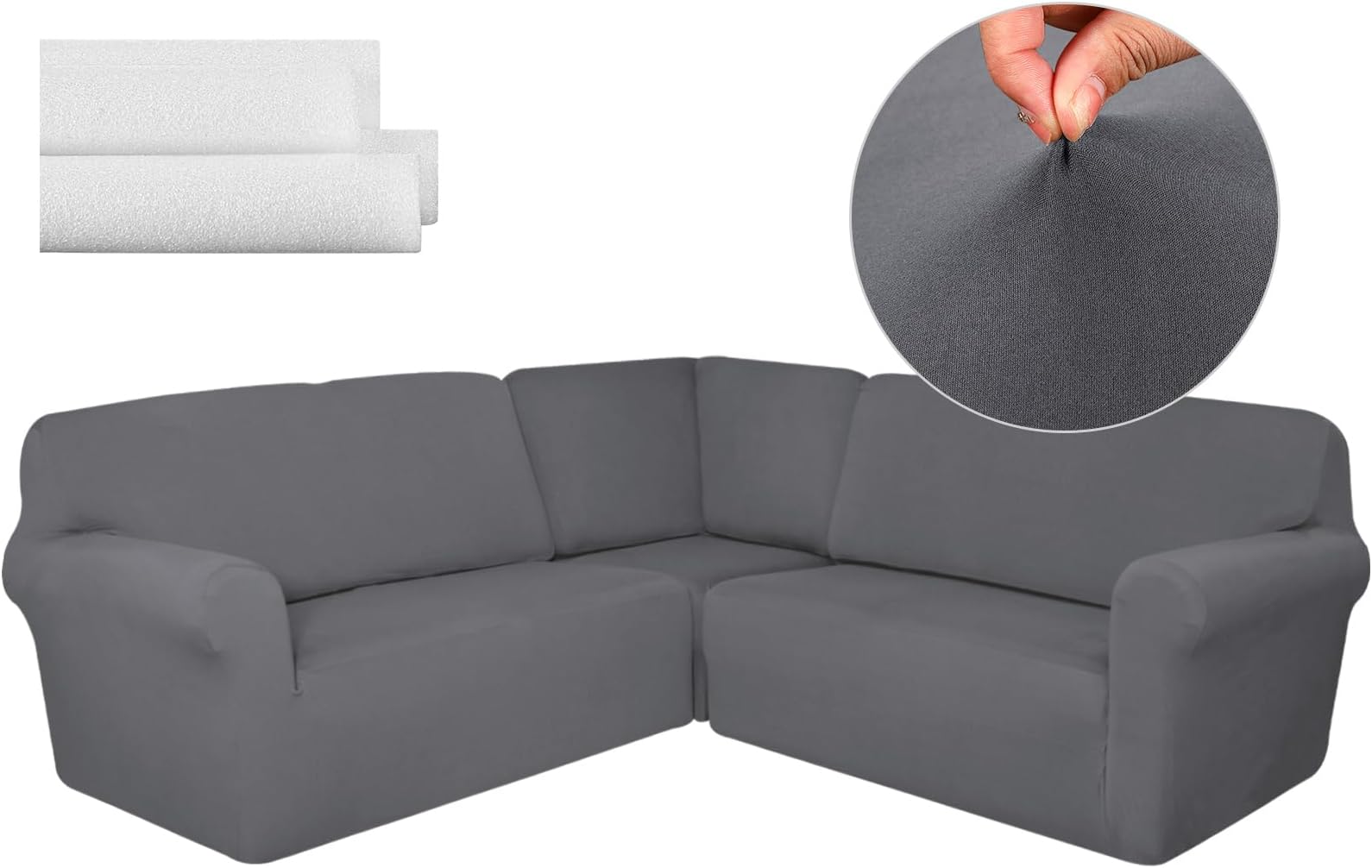 Amazon.com: Breling 3 Pcs L Shaped Couch Covers for Sectional Sofa ...