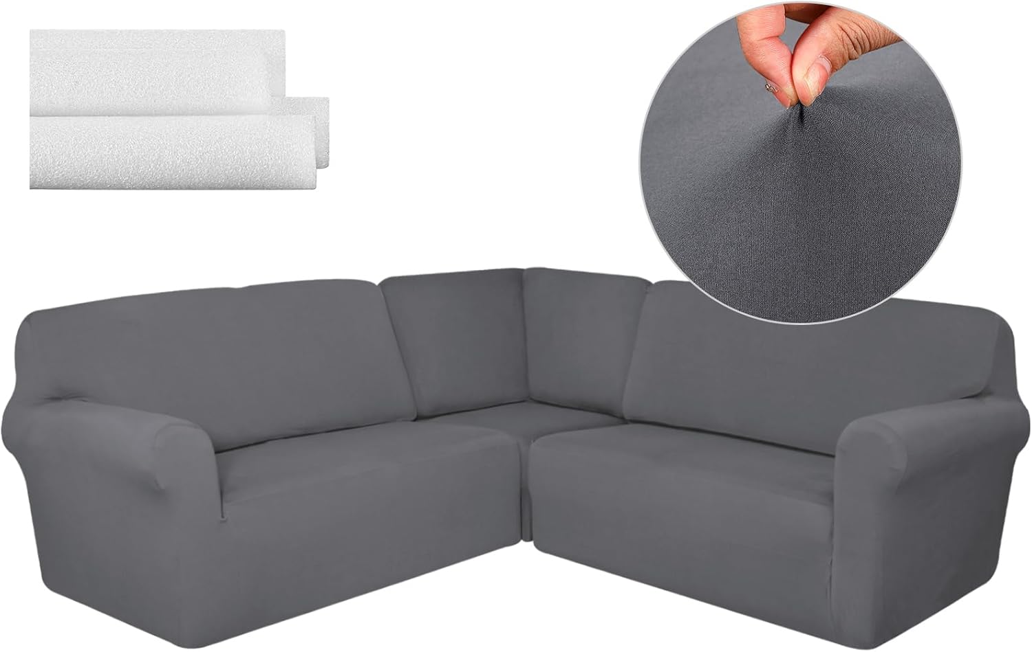 Amazon.com: Breling 3 Pcs L Shaped Couch Covers for Sectional Corner ...