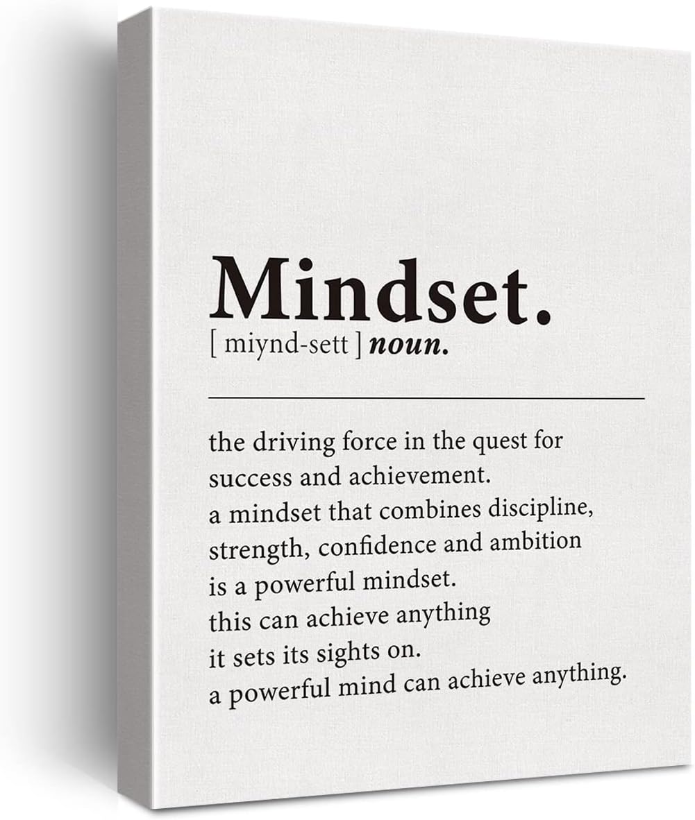 Amazon.com: GTGIC Mindset Definition Canvas Wall Art Motivational ...