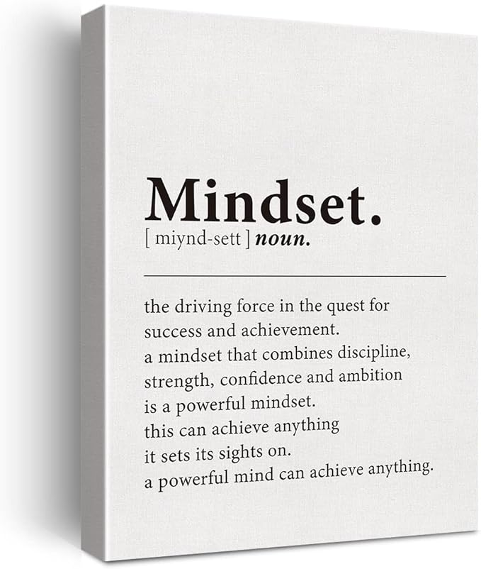 Amazon.com: GTGIC Mindset Definition Canvas Wall Art Motivational ...