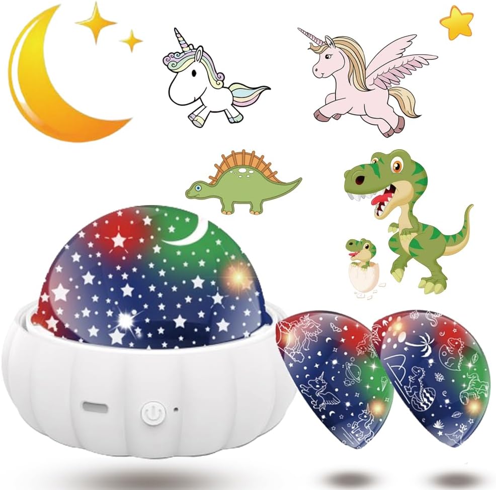 Amazon.com: 360° Rotating Night Light Star Projector for Kids Room, 3 ...