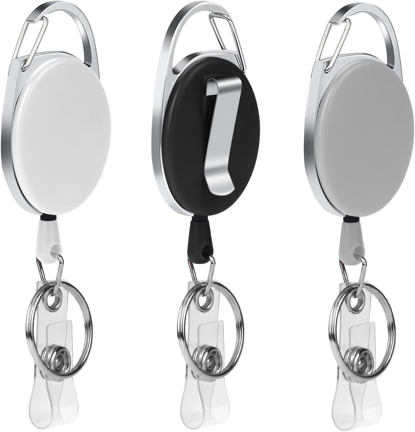 Amazon.com : Selizo 4 Pieces Retractable Badge Holder Heavy Duty Badge ...