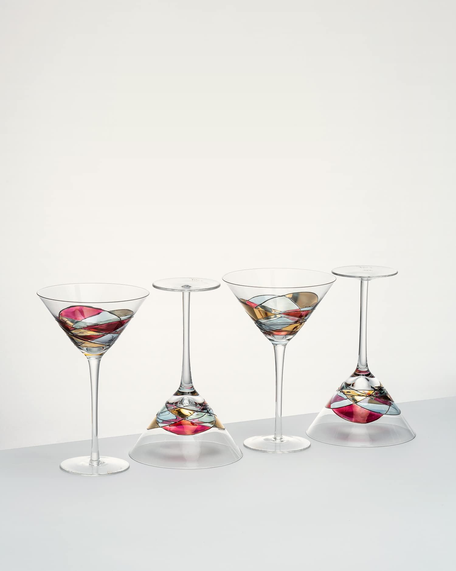 Amazon.com | Antoni Barcelona Martini Dry Glasses Hand Painted Sagrada ...