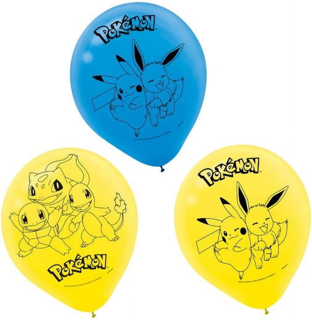 Amazon.com: Assorted Colors Pokemon Punch Latex Balloons - Pack of 4 (6 ...