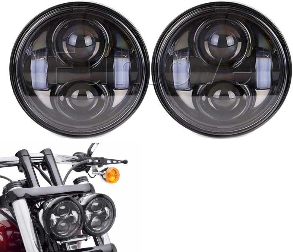 Amazon.com: 4.65" 80W Dual LED Headlights W/Daytime Running Lights for ...