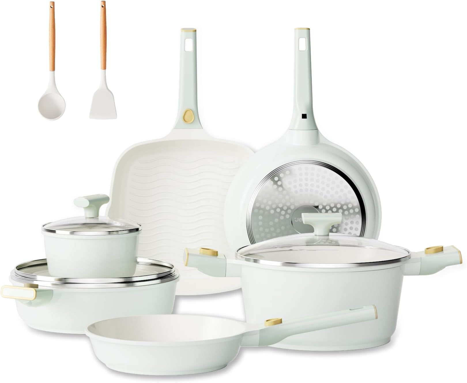 Amazon.com: MICHELANGELO Pots and Pans Set 12 Pieces, Nonstick Copper ...