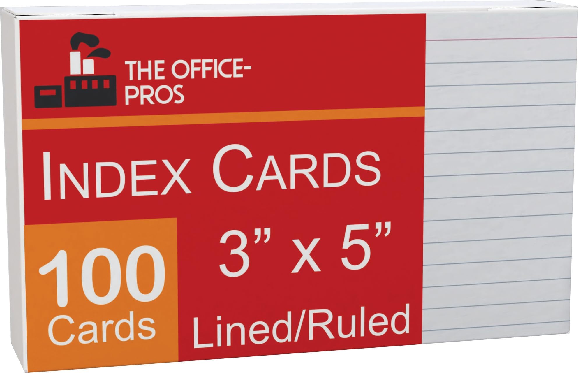 Amazon.com : Index Ruled Cards, 100 Pack, 3x5 Index Cards, Ruled On ...