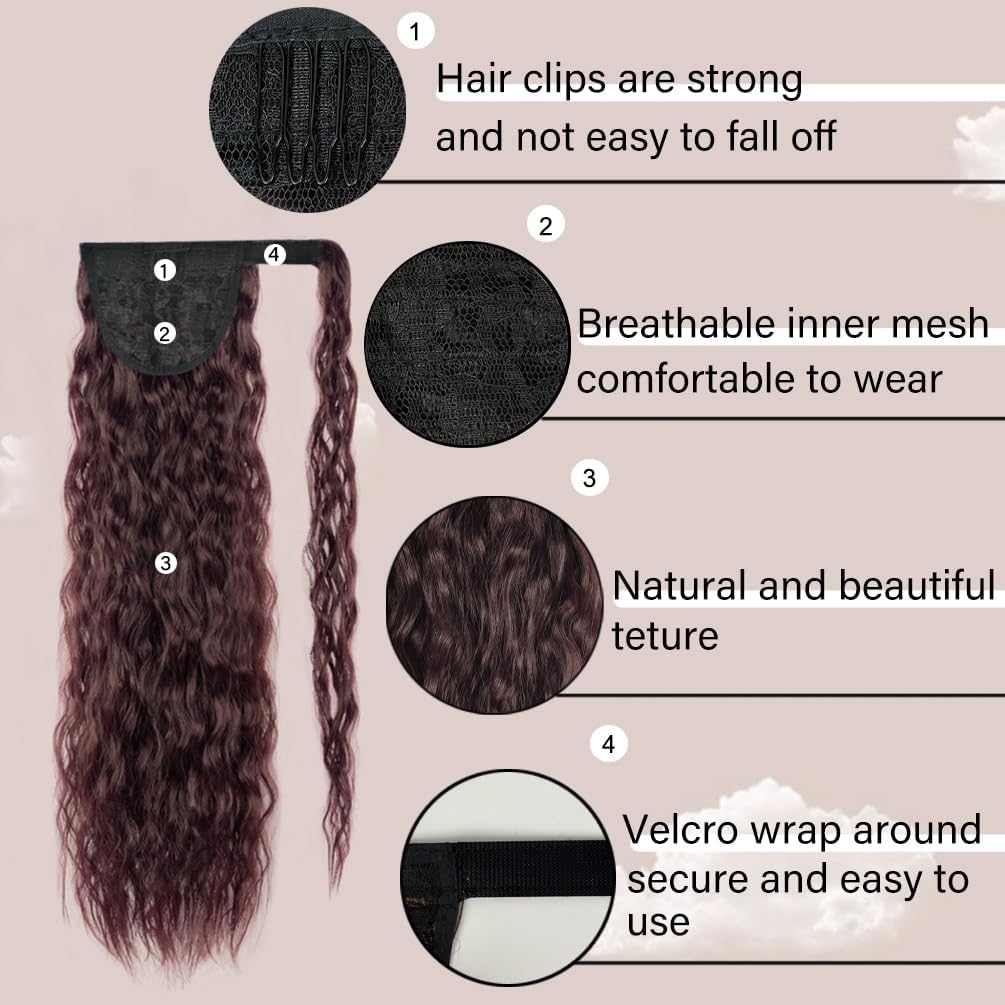 Snapklik.com : Rosmile Corn Wave Ponytail Extension Wrap Around 26 ...