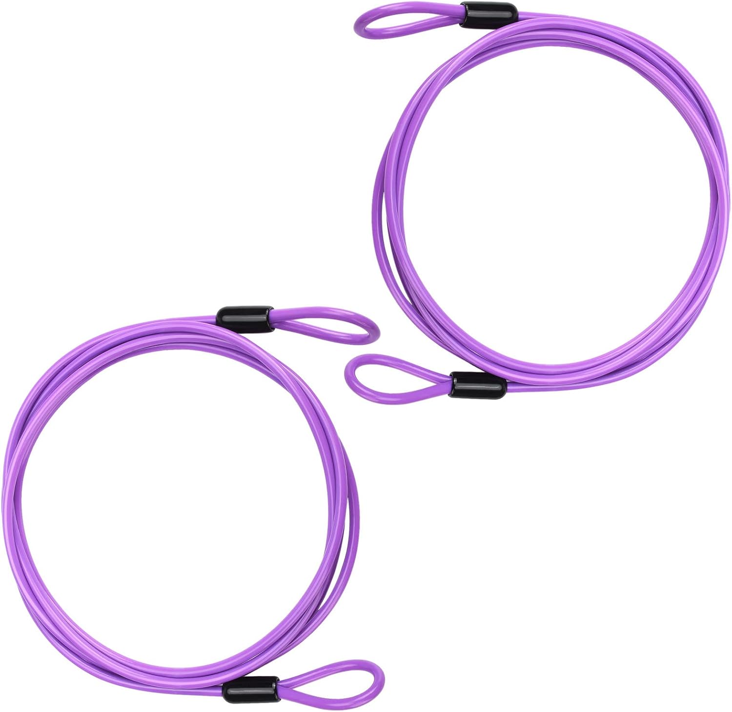 Noosverl 2Pcs 5mmx 2.5m Double Loop Security Bike Lock Cable Multi ...