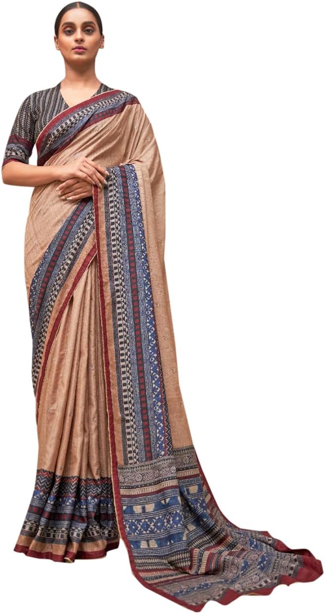 Amazon.com: Indian Saree Traditional Super Soft Khadi Silk Function ...
