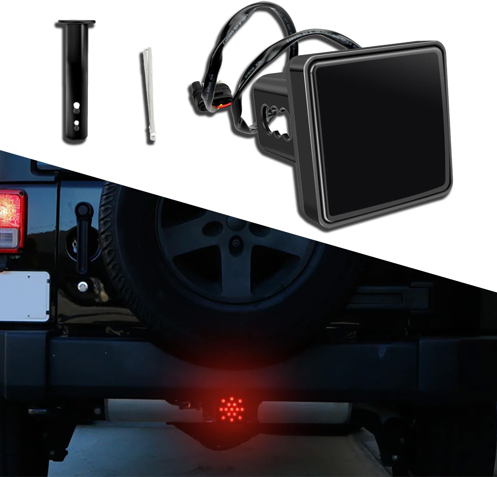 Amazon.com: Piburth Trailer Hitch Receiver Cover with 15 LED Red Brake ...