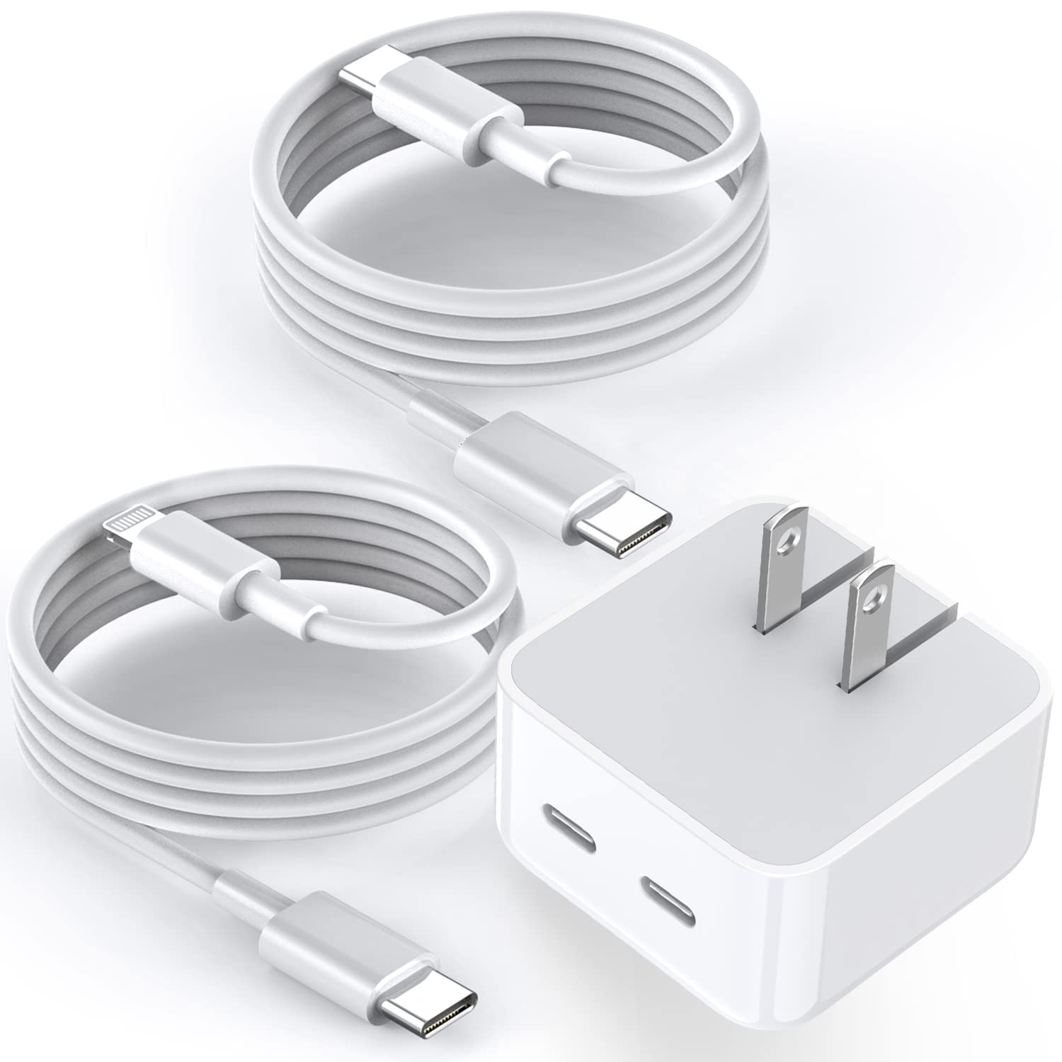 Amazon.com: iPhone 15 Charger, 40W Fast Dual USB C Charger Adapter[MFi ...