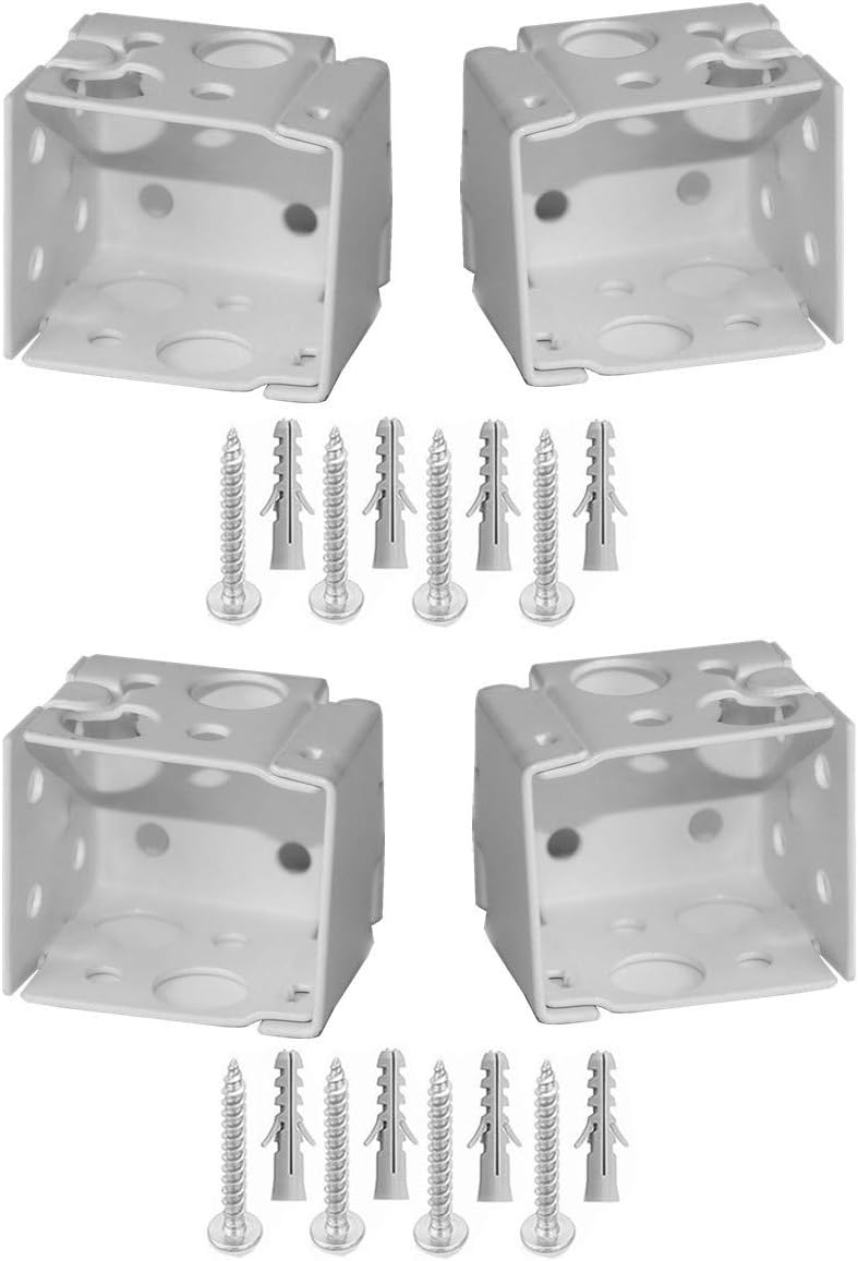 Amazon.com: Hotop 4 Pieces White Blind Brackets Low Profile Box ...