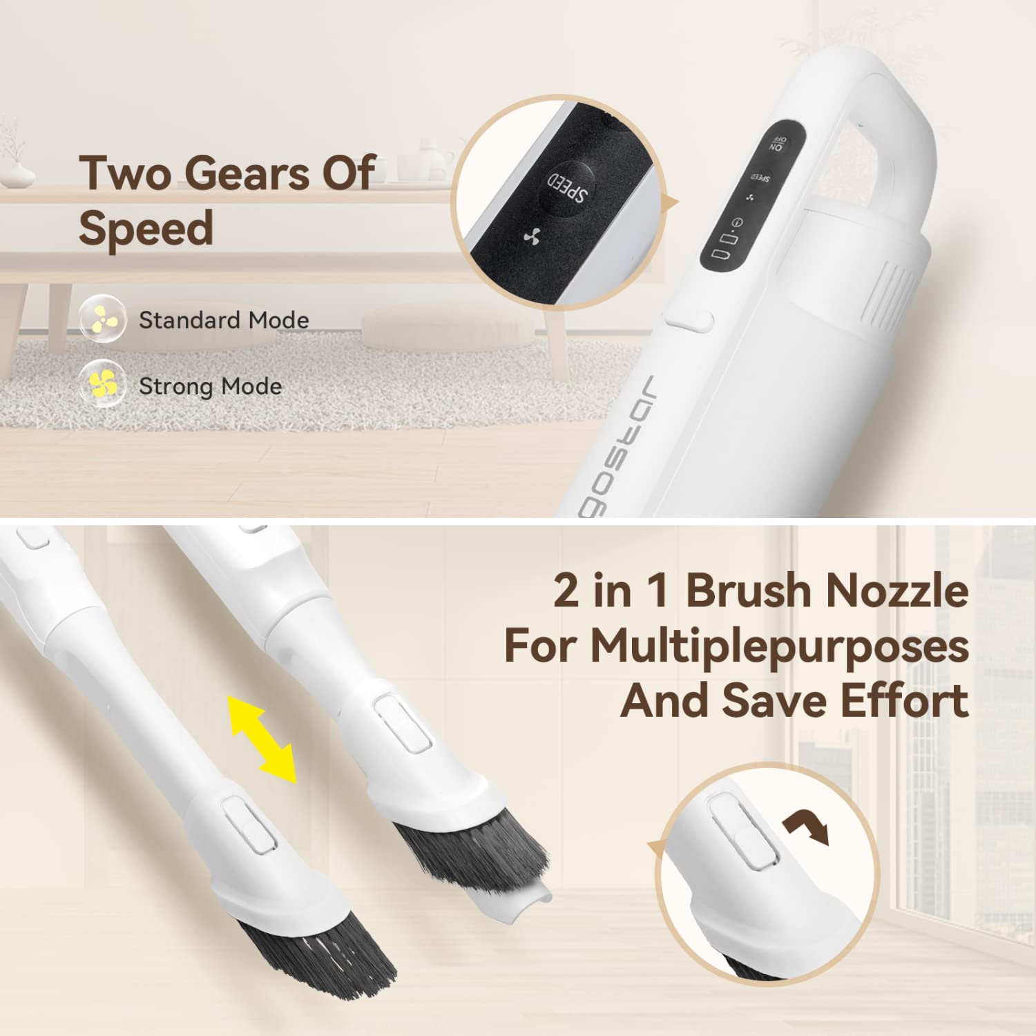 Aigostar Cordless Vacuum Cleaner, Handheld Stick Mini Lightweight ...