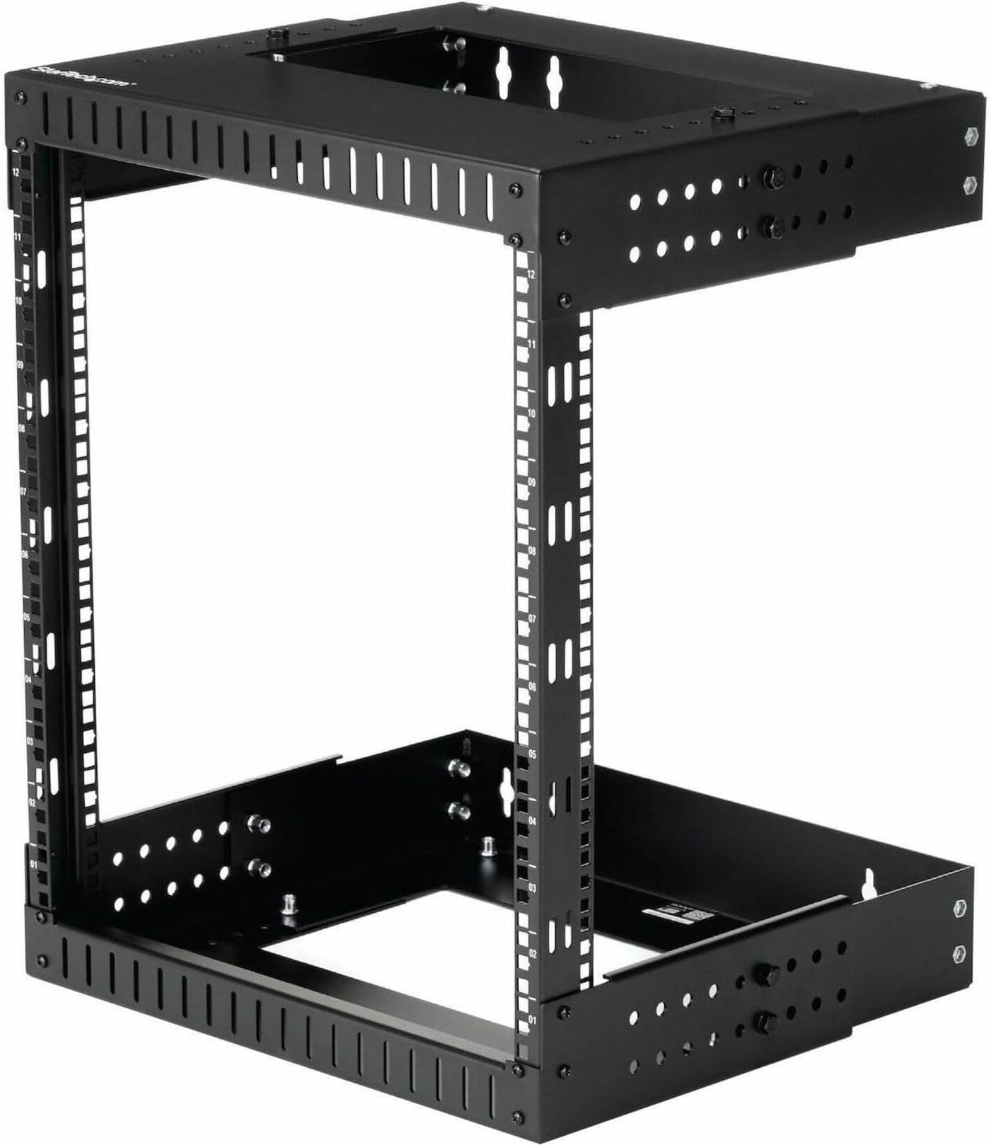 StarTech.com 2-Post 12U Heavy-Duty Wall Mount Network Rack, 19" Open ...