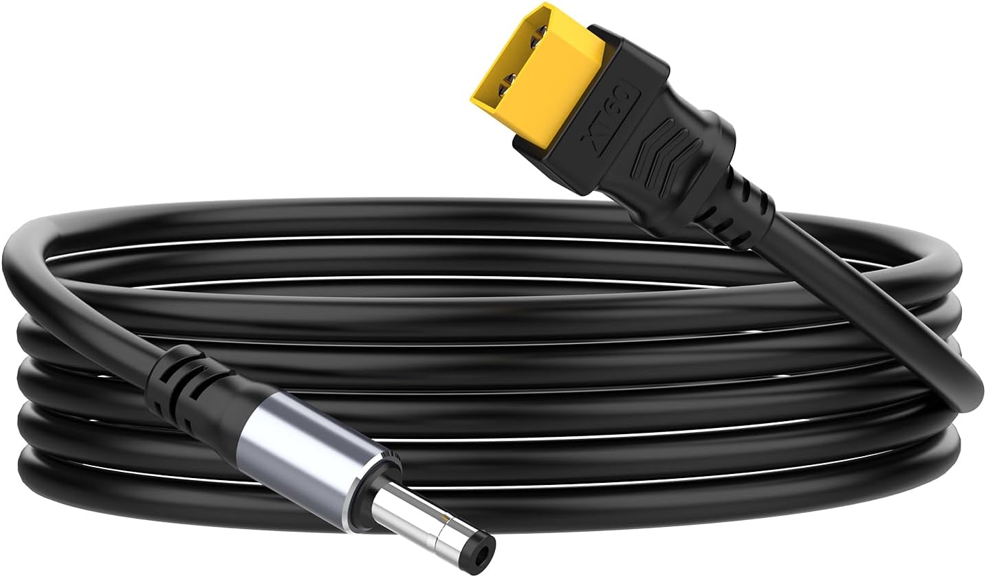 Amazon.com: 6.6FT XT60 Male to DC5521 Power Cable, XT60 to DC 5.5mm x 2 ...
