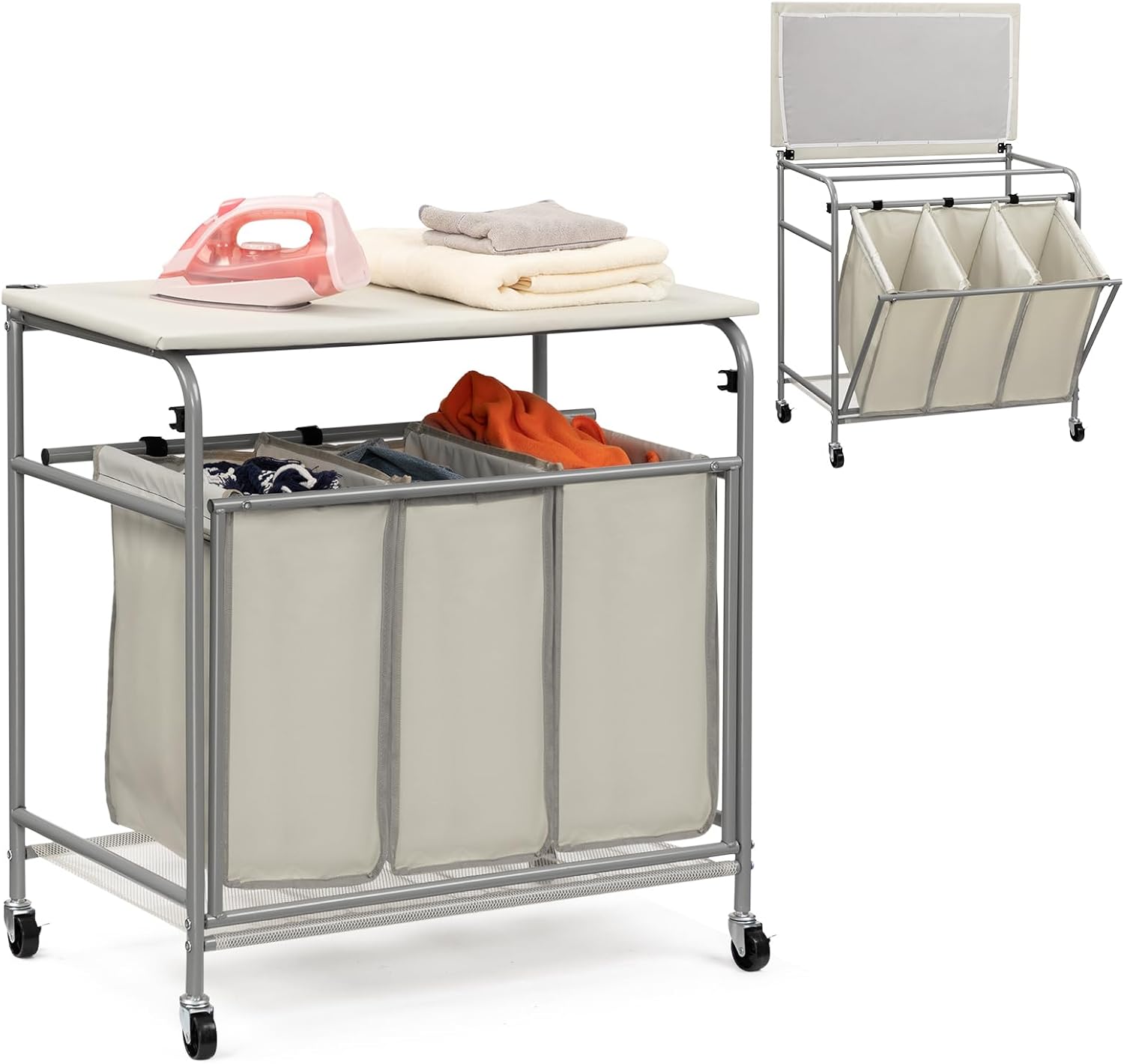 Amazon.com: ALIMORDEN Laundry Sorter Cart Heavy Duty 3 Bags Classic ...